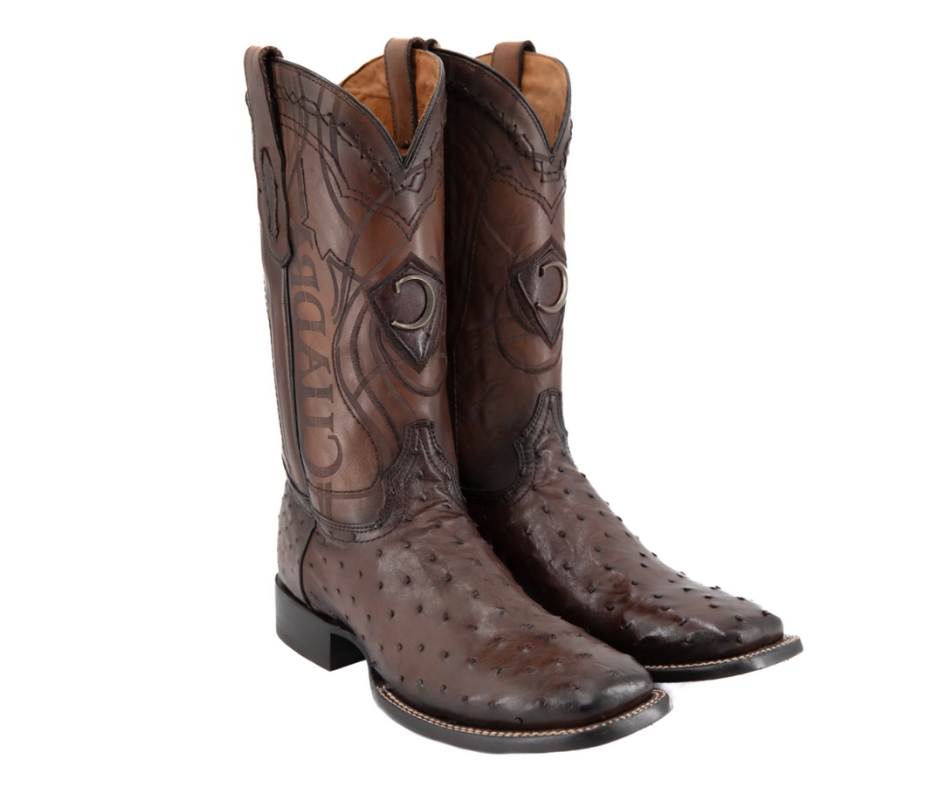 Cuadra CU457 MN Moroni Chestnut Ostrich Laser & Embroidery Square Toe ...